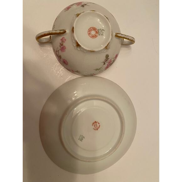 Haviland | Dining | Haviland Limoges Saucer Double Handled Tea Cup Pink ...